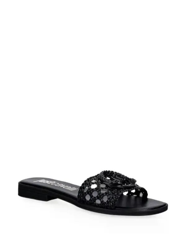Just Cavalli Logo-plaque Woven Flat Sandals