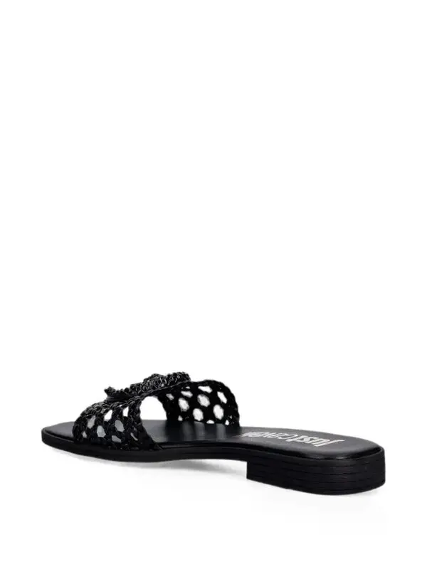 Just Cavalli Logo-plaque Woven Flat Sandals