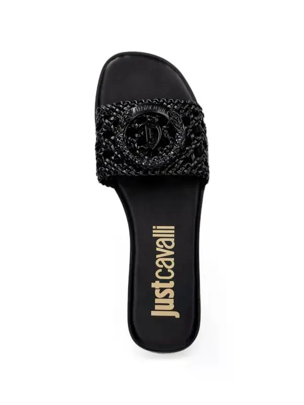 Just Cavalli Logo-plaque Woven Flat Sandals