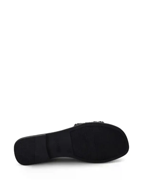 Just Cavalli Logo Plaque Woven Flat Sandals