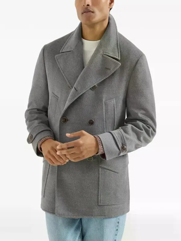 Brunello Cucinelli Virgin Wool Cloth Four-pocket Pea Coat