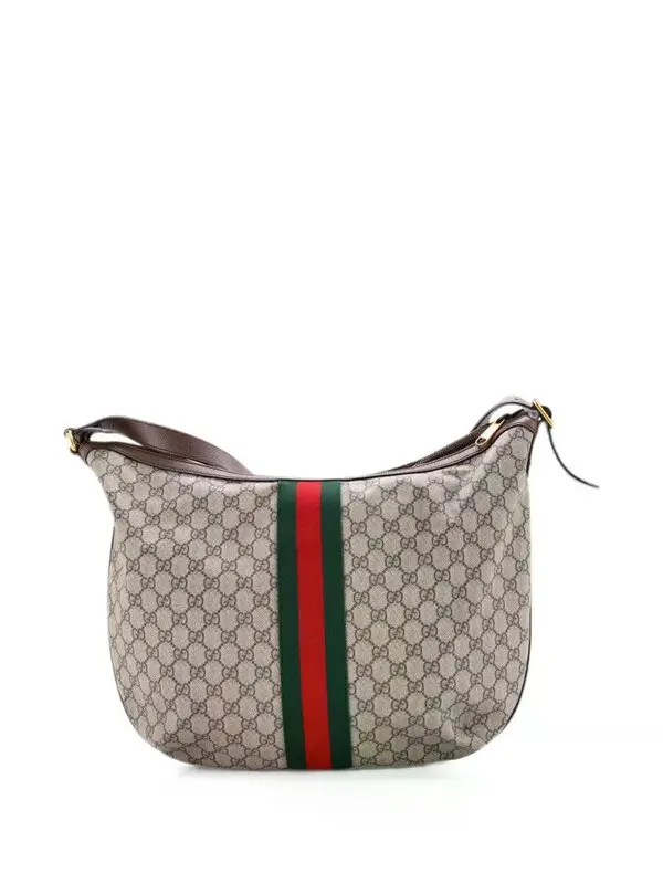 Gucci Ophidia Half Moon Gg Coated Canvas Large Hobo Bag