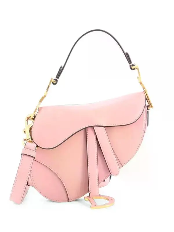 Dior Saddle Handbag With Strap Leather Mini Shoulder Bag
