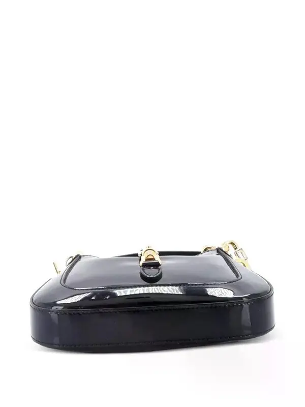 Gucci Jackie 1961 Chain Hobo Patent Mini Shoulder Bag - Black