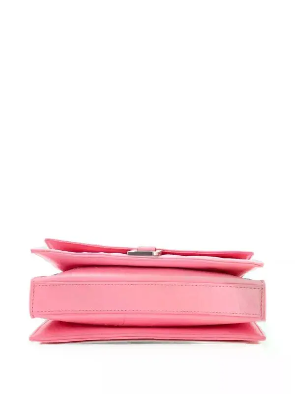 Balenciaga Crush Chain Flap Bag Quilted Crushed Calfskin Small Shoulder Bag - Pink