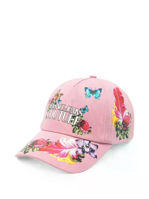 Versace Butterfly-print Logo-patch Baseball Cap