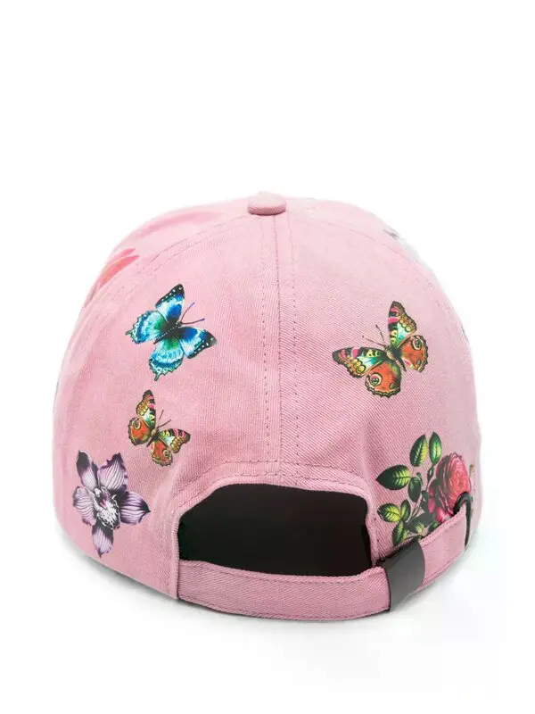 Versace Butterfly-print Logo-patch Baseball Cap