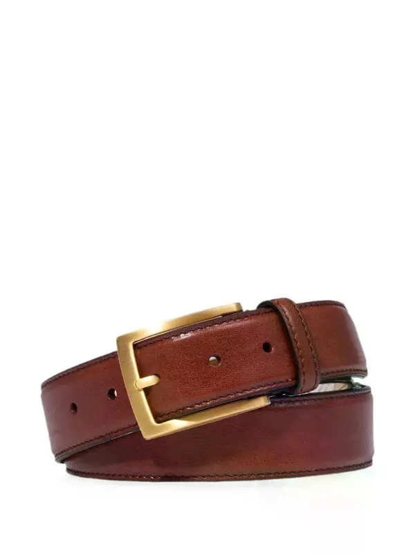 THE BRIDGE Logo-embossed Leather Belt