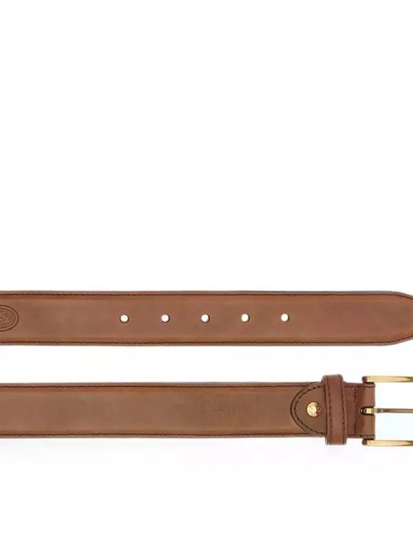 THE BRIDGE Logo-embossed Leather Belt