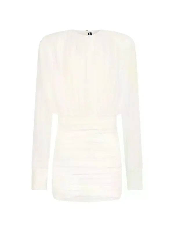 David Koma Ruched Long-sleeve Mini Dress