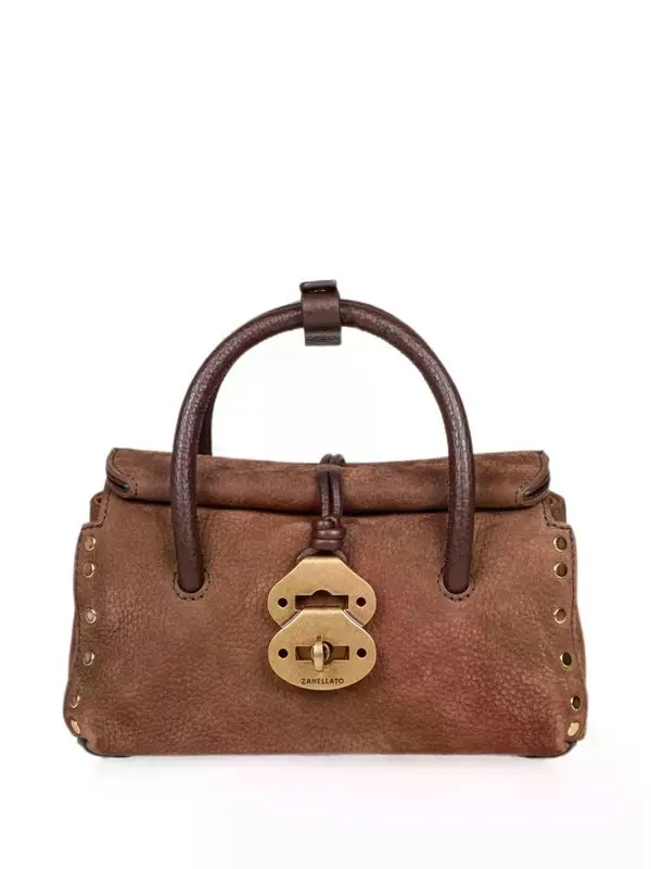 ZANELLATO Baby Dotta Jones Studded Handbag - Brown
