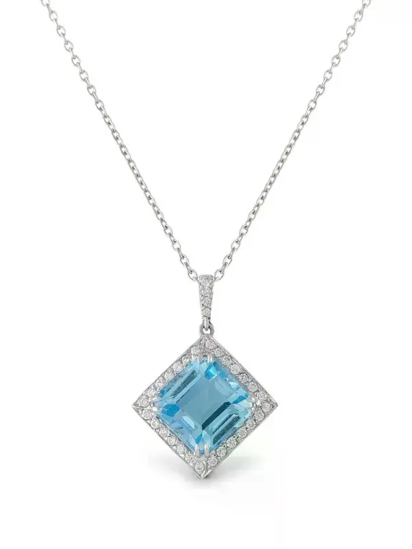 LB EXCLUSIVE Topaz And Diamond Pendant Necklace