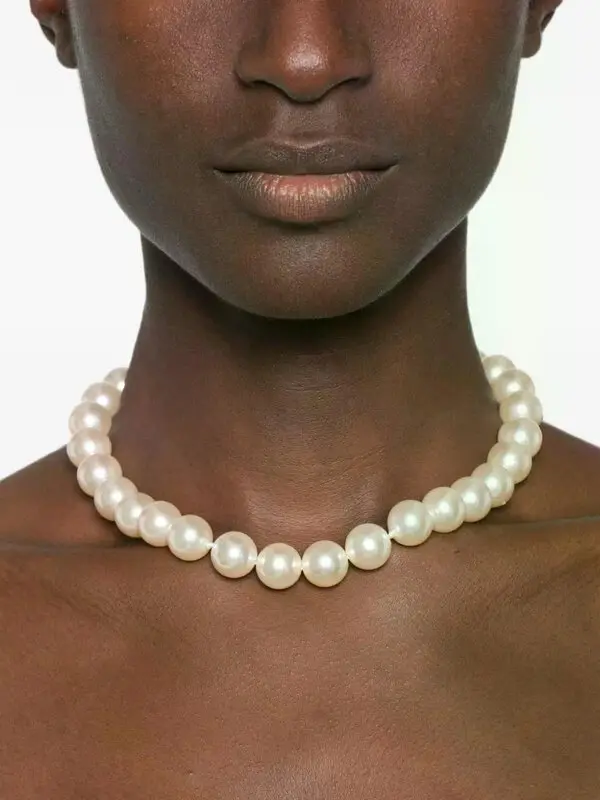 Alessandra Rich Faux Pearl Necklace - Neutrals