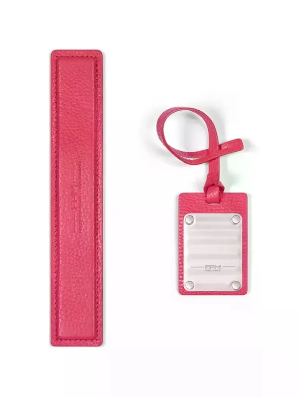 FPM MILANO Logo-engraved Leather Address Tag - Pink