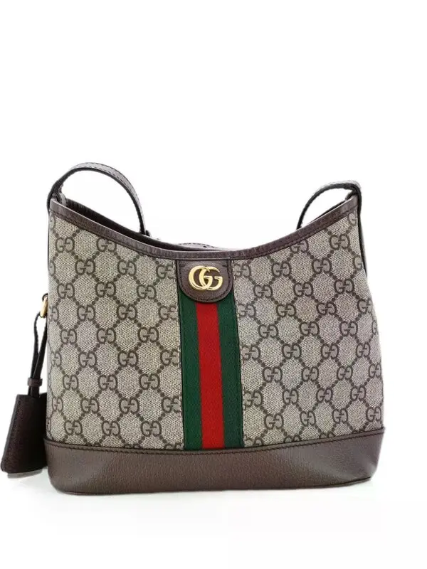 Gucci Ophidia Open Bucket Bag Gg Coated Canvas With Leather