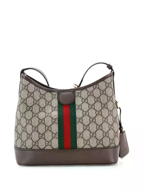 Gucci Ophidia Open Bucket Bag Gg Coated Canvas With Leather