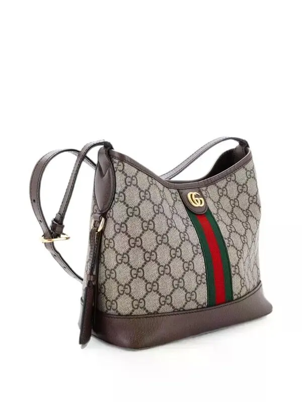 Gucci Ophidia Open Bucket Bag Gg Coated Canvas With Leather