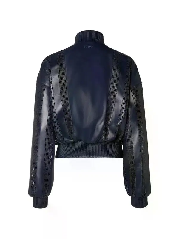 Fendi Navy Perforated Nappa-leather Jacket