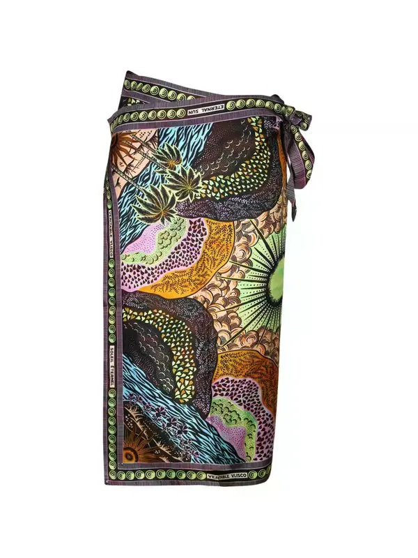ATELIER VLISCO Graphic Print Wrap Skirt