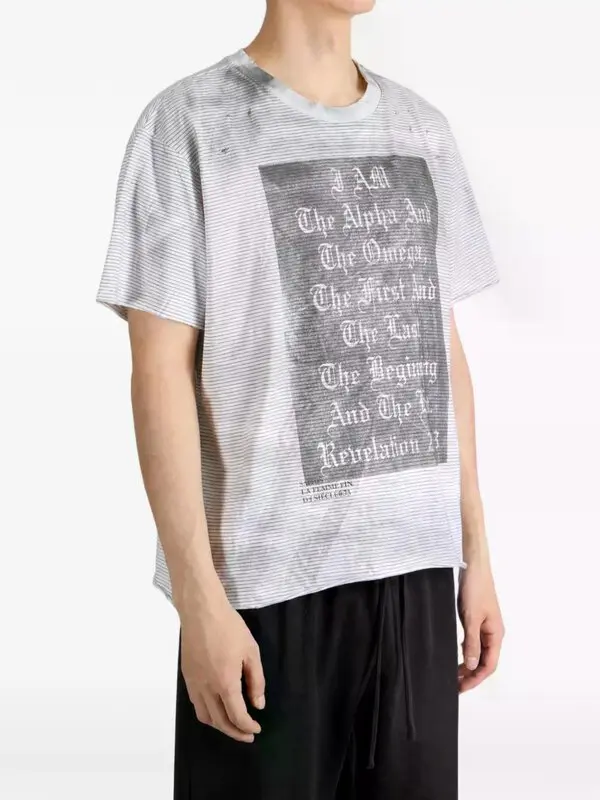SAITOS Distressed Striped T-shirt