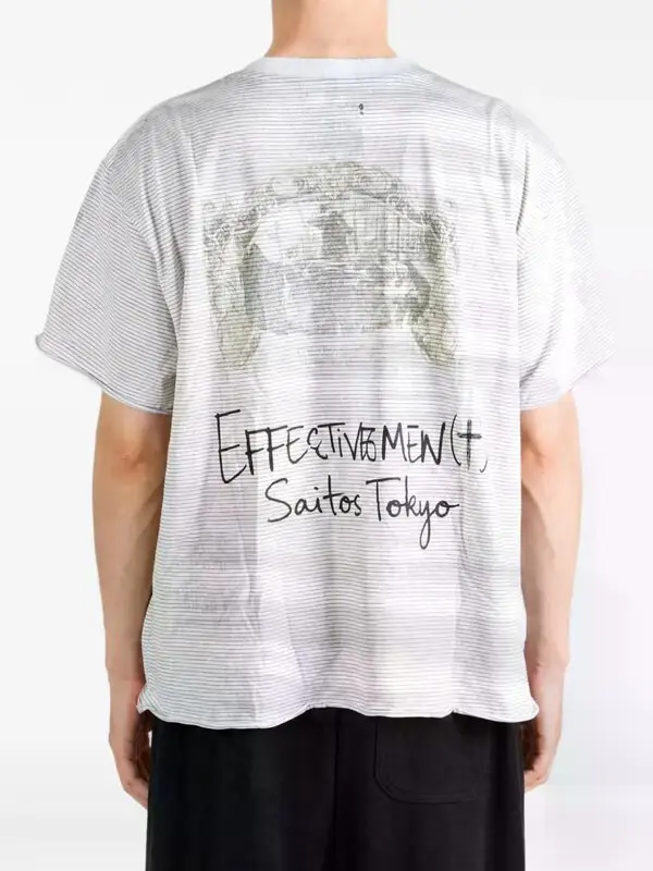 SAITOS Distressed Striped T-shirt
