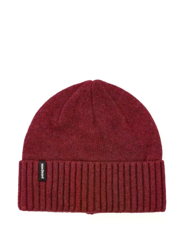 Patagonia Ribbed-knit Logo-patch Beanie Hat - Red