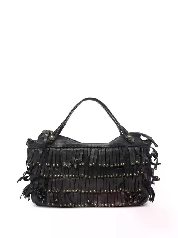 CAMPOMAGGI Melissa Studded Fringe Tote Bag - Black
