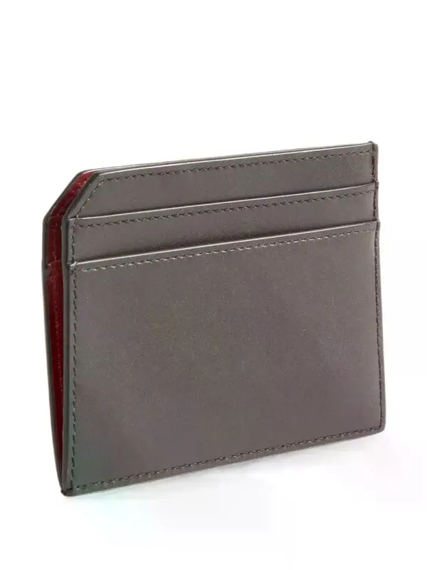 Saint Laurent Open Card Case In Two-tone Smooth Leather