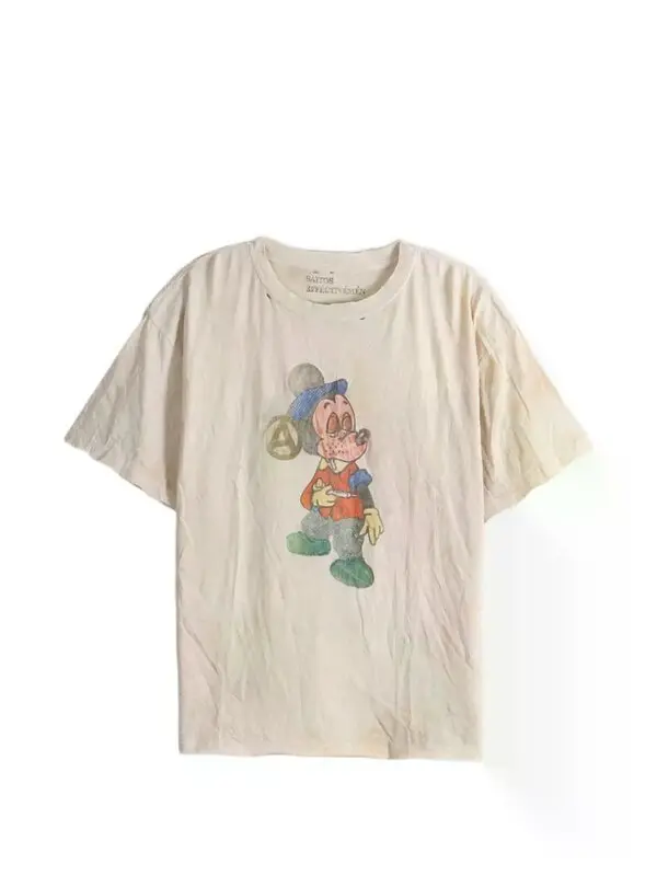 SAITOS 1940s Mickey Graphic-print Distressed T-shirt