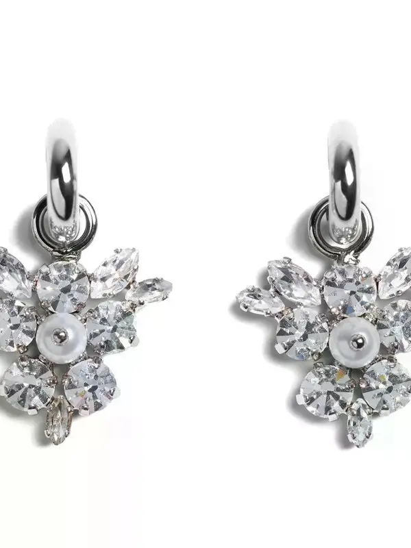 Simone Rocha Frond Crystal-embellished Hoop Earrings