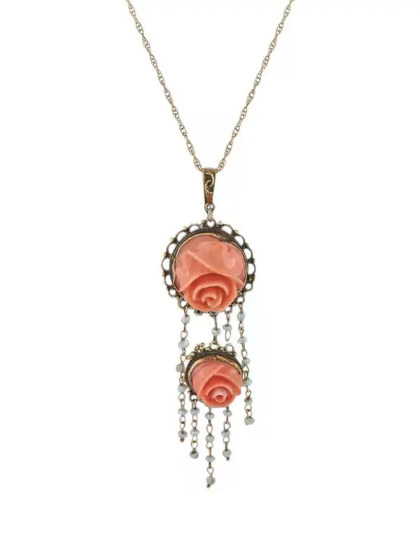LB EXCLUSIVE Coral And Pearl Pendant Necklace