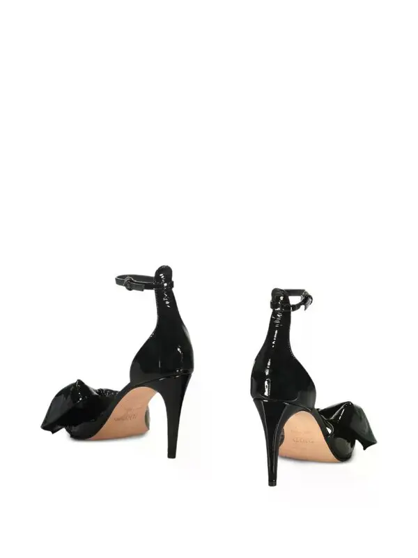 Red Valentino Patent Leather Knotted Sandals - Black
