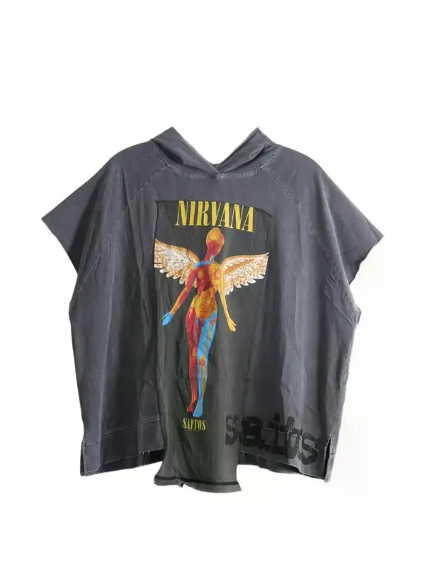 SAITOS X Nirvana Graphic-print Short-sleeve Hoodie