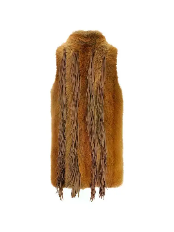 UNCOMMON Fringe-detail Faux Fur Vest