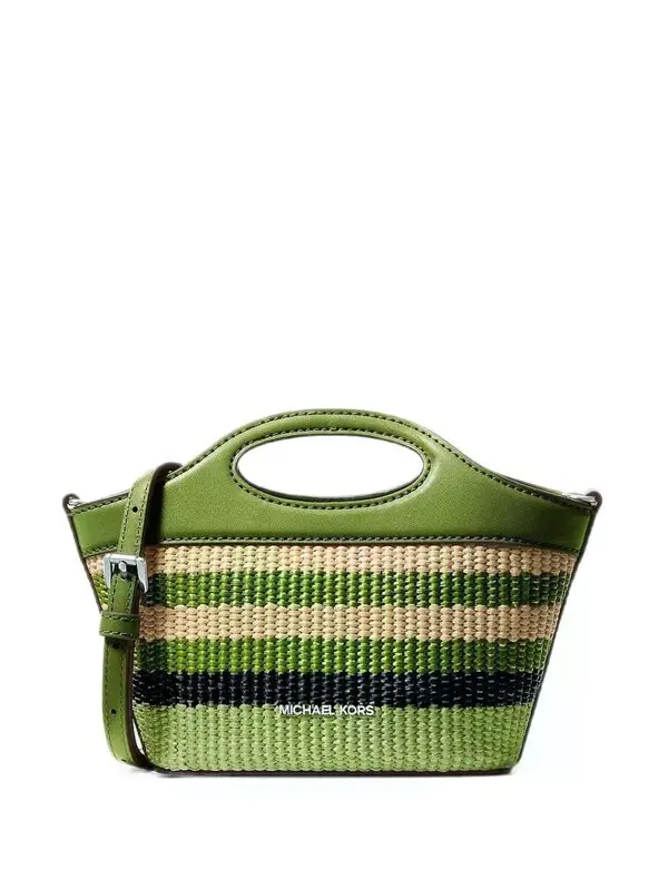 Michael Kors Tatum Small Striped Woven Crossbody Bag