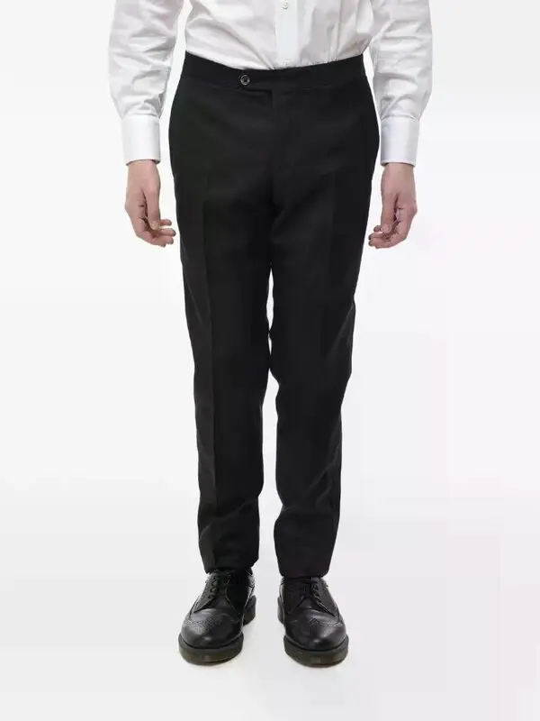 Corneliani Academy Pressed-crease Wool Tailored Trousers