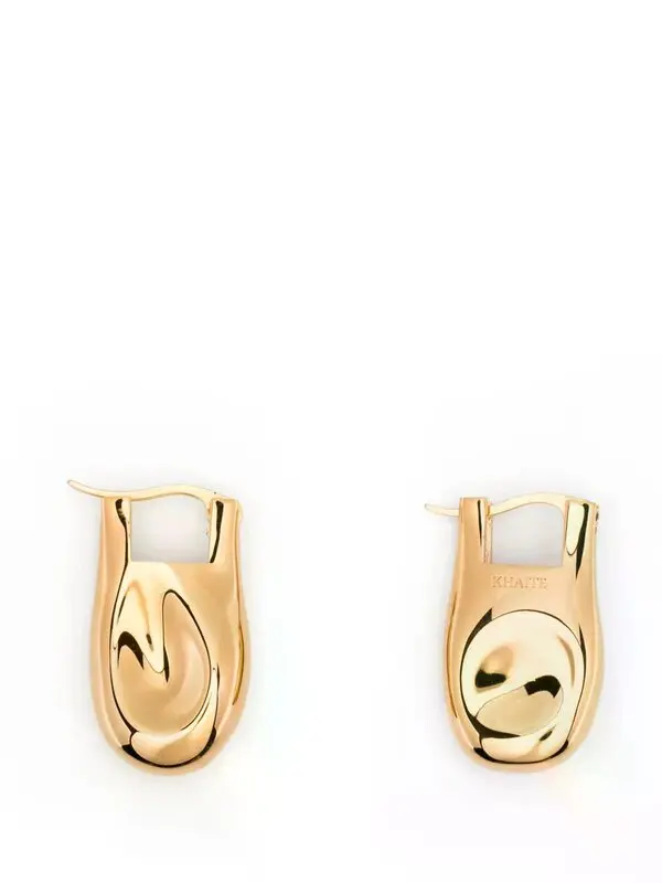 Khaite Engraved-logo Earrings - Gold