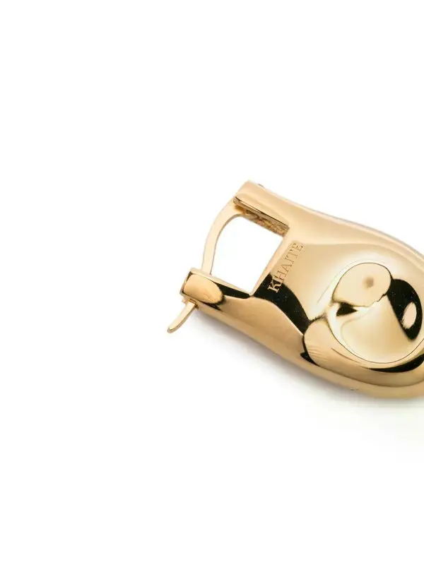 Khaite Engraved-logo Earrings - Gold