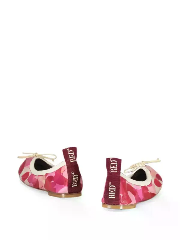 Red Valentino Heart-print Bow-detail Ballet Flats