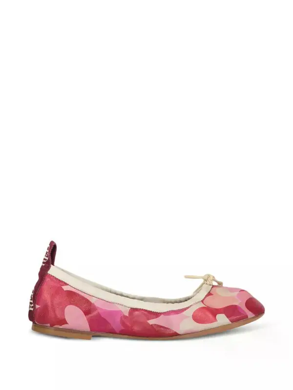 Red Valentino Heart-print Bow-detail Ballet Flats - Pink