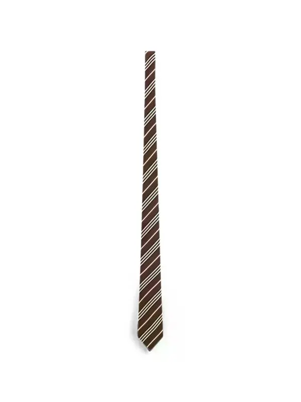 Saint Laurent Striped Tie In Silk