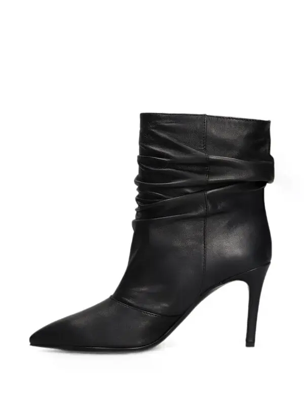 VIA ROMA 15 Ruched Pointed-toe Ankle Boots