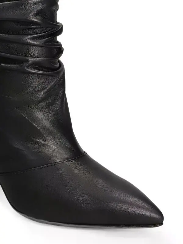 VIA ROMA 15 Ruched Pointed-toe Ankle Boots