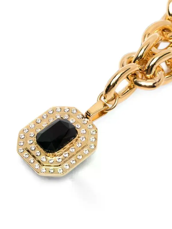 Alessandra Rich Crystal-embellished Curb-link Necklace - Gold