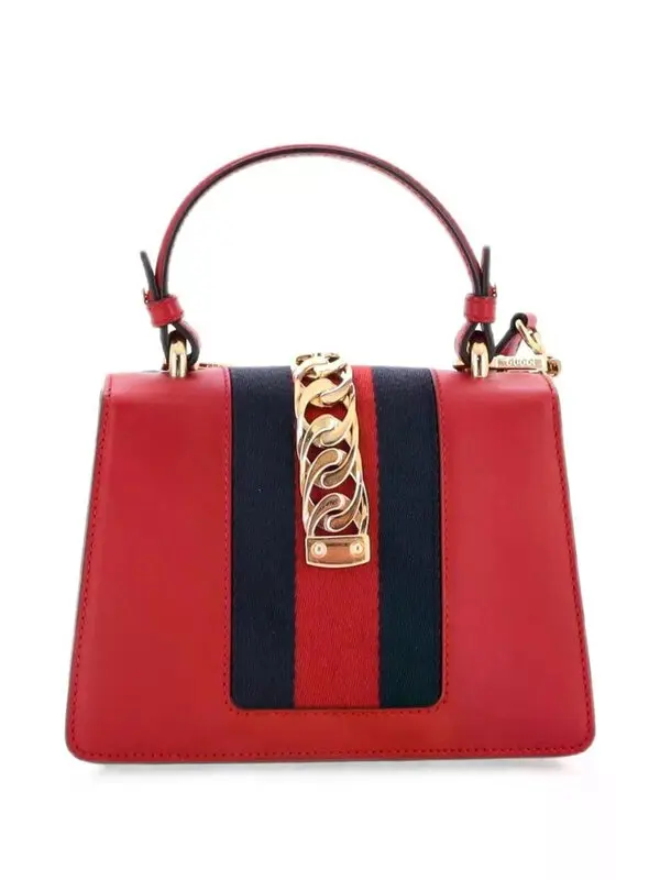 Gucci Sylvie Top Handle Bag Leather Mini Satchel