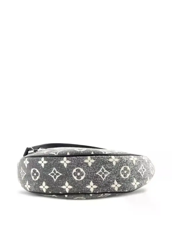 LOUIS VUITTON Monogram Jacquard Denim Loop Hobo Bag - Black