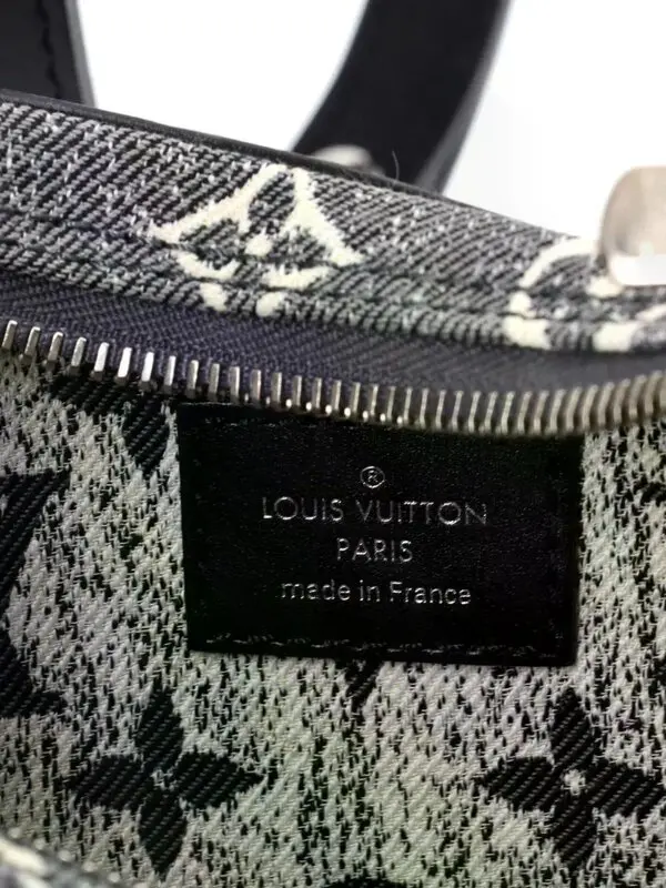 LOUIS VUITTON Monogram Jacquard Denim Loop Hobo Bag - Black