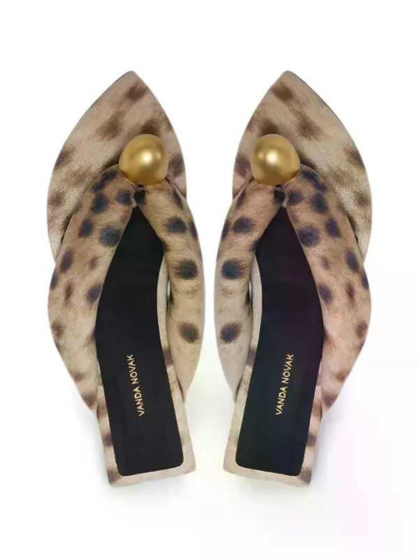VANDA NOVAK Florence Leopard-print Sandals