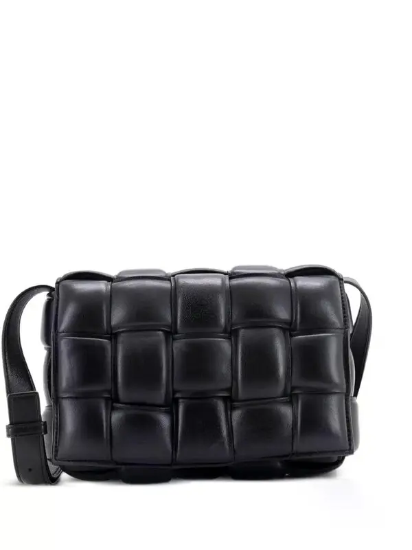 Bottega Veneta Cassette Padded Maxi Intrecciato Leather Crossbody Bag - Black