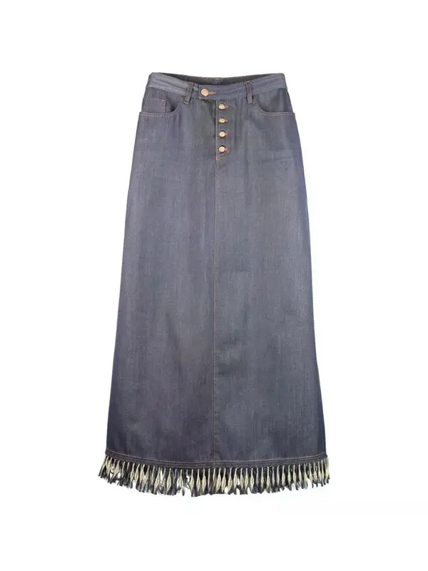 JEAN PAUL GAULTIER Fringed Button-up Maxi Skirt